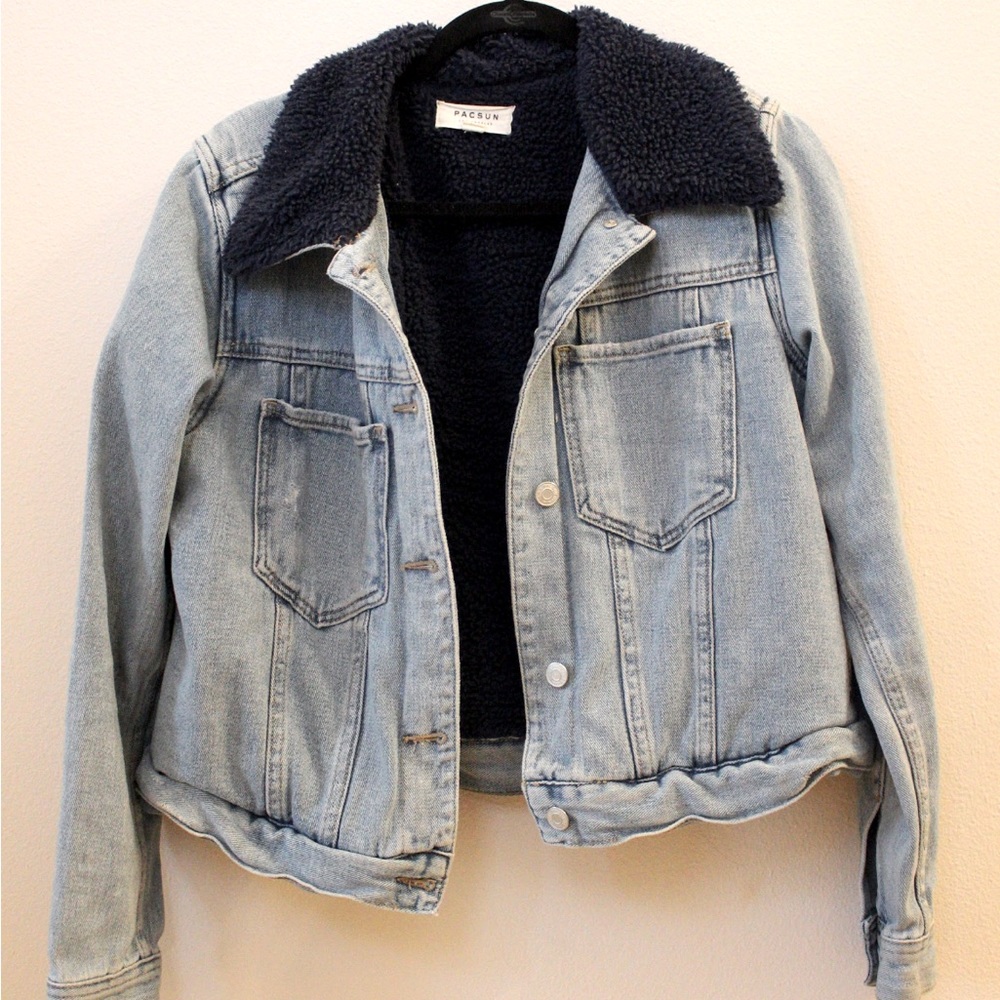 Sherpa Lined Denim Jacket Pacsun - Gem